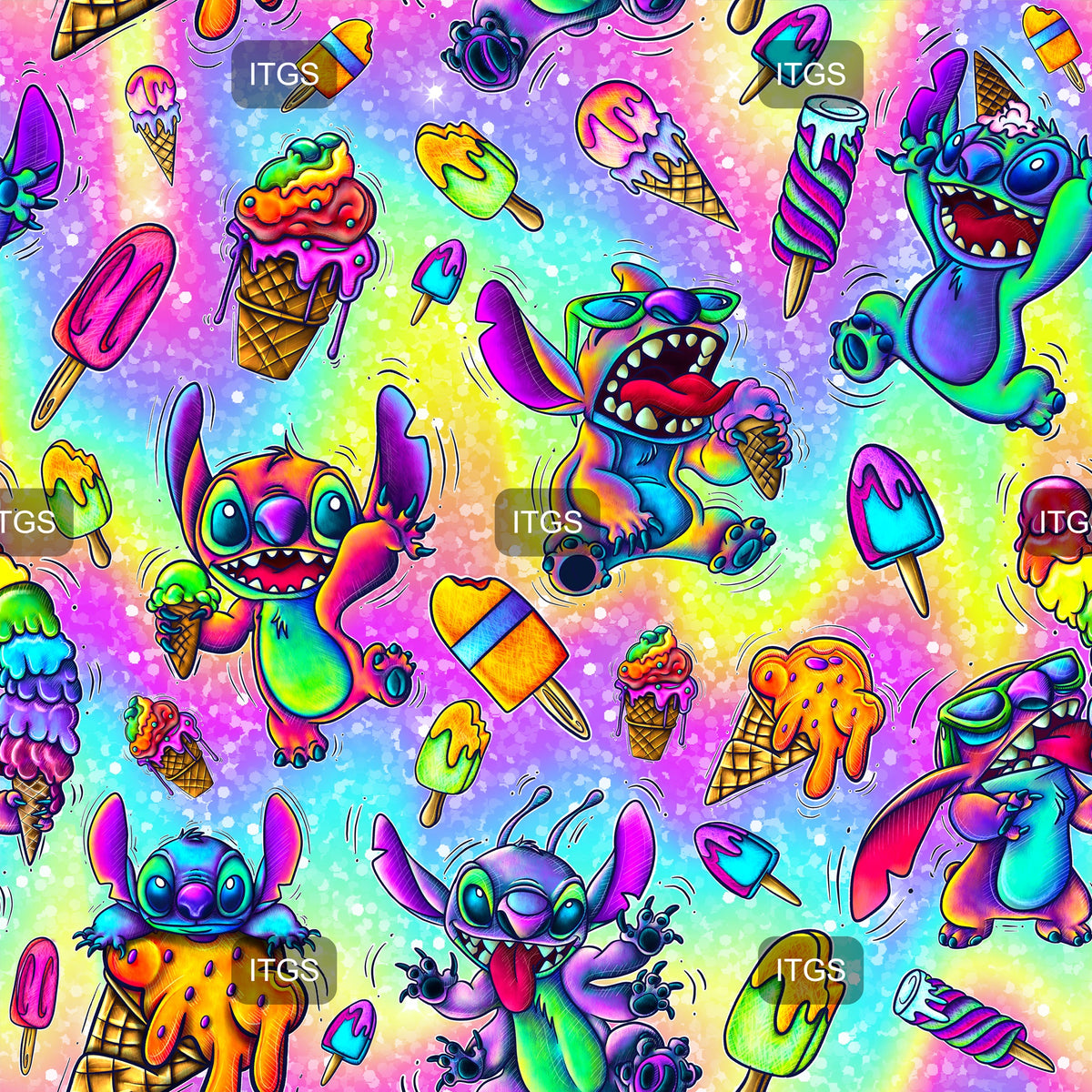 RTS - Neon Ice Cream Experiment - Sugar Rainbow Holograph Vinyl – Itchin To Get Stitchin Custom ...