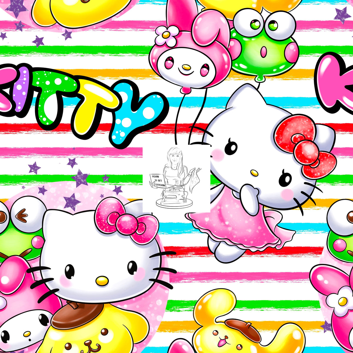 RTS - Party Kitty 1 - Stripes Vinyl – Itchin To Get Stitchin Custom Fabrics