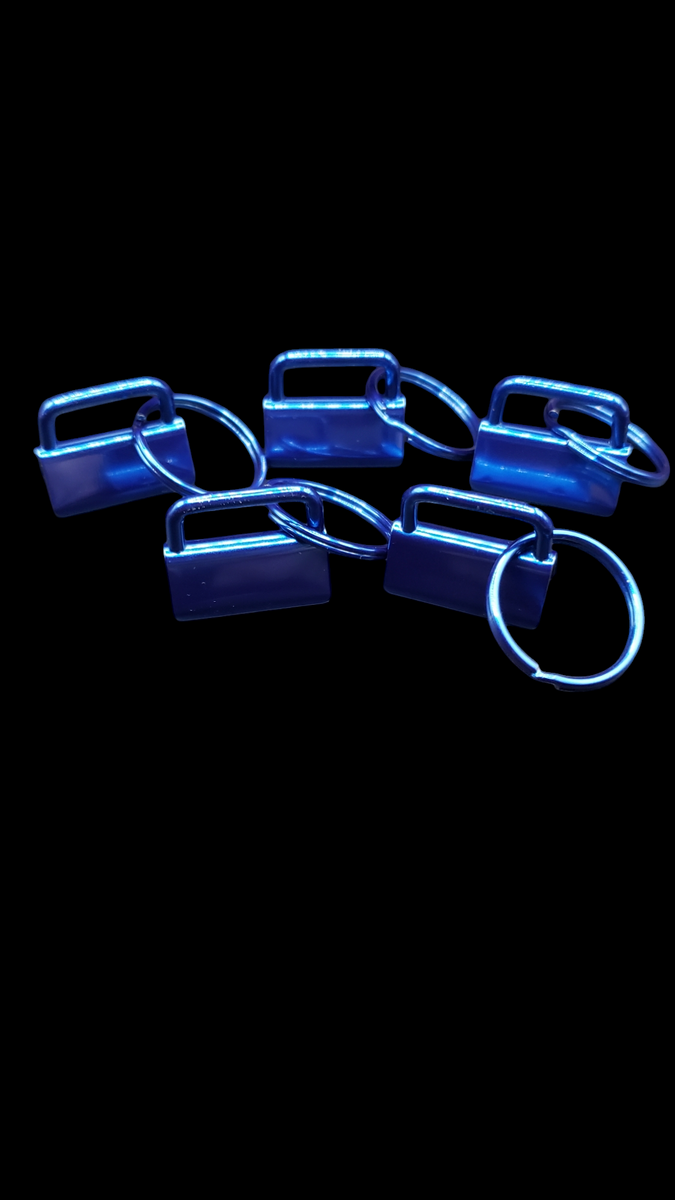 RTS Hardware - Set of 5 - 1" key Fob with key ring -Sapphire Blue ...