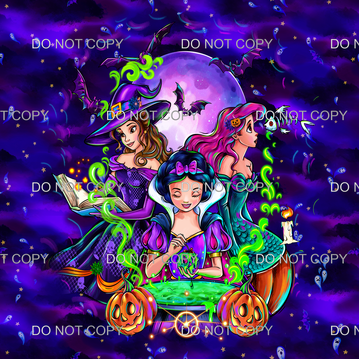 RTS - Spooky Princess Panel 6 Options – Itchin To Get Stitchin Custom ...